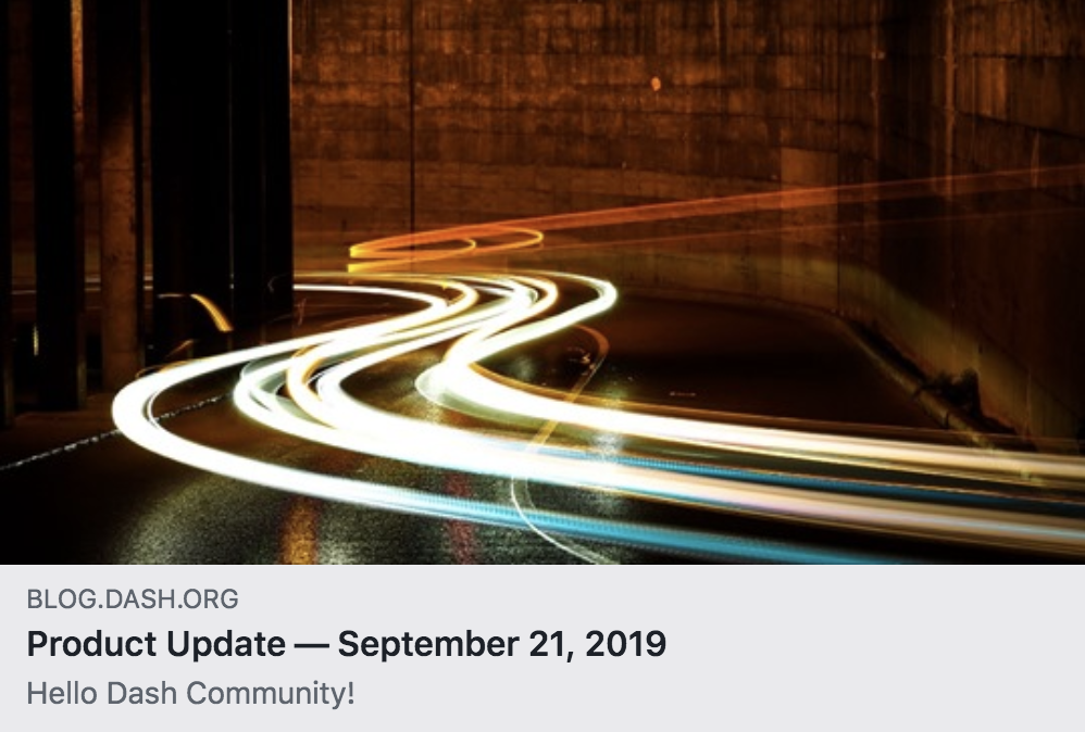 This week (9/21) at Dash Core Group: - Dash